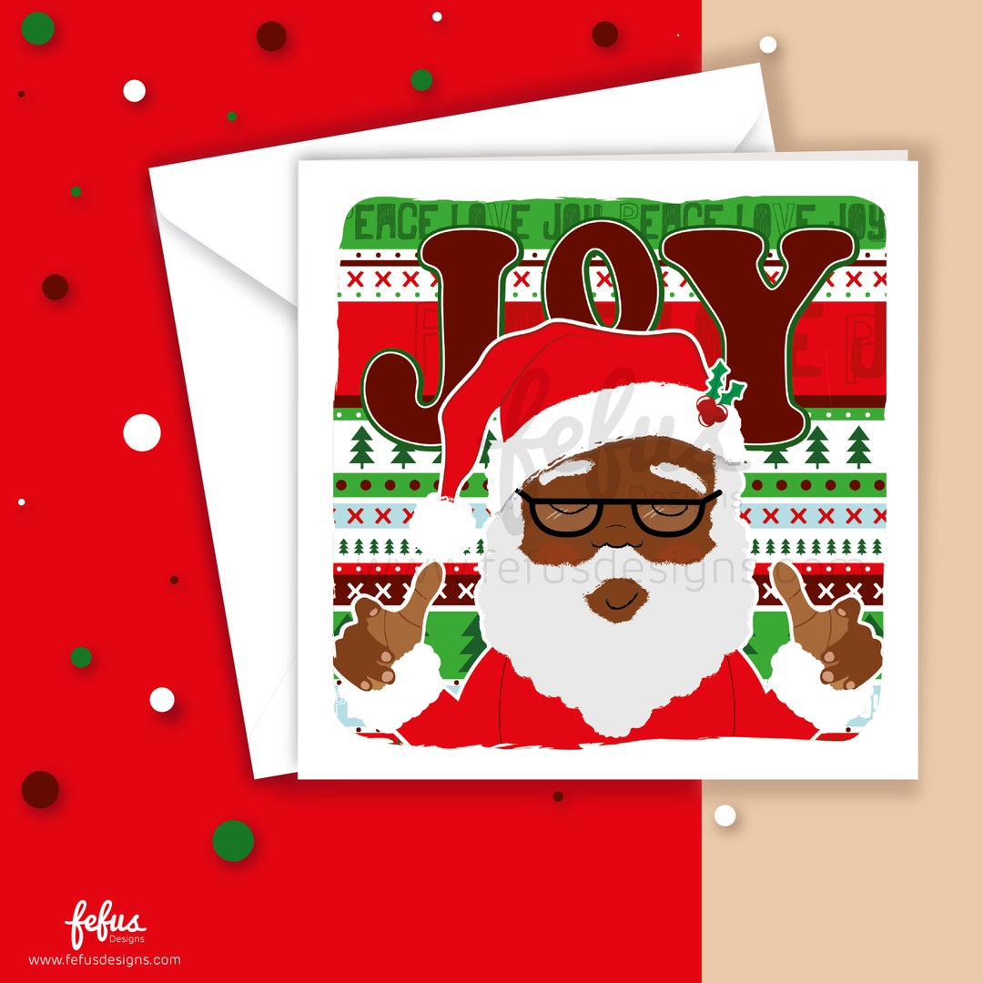 Black Santa Christmas Card for Kids | African American Santa Claus ...