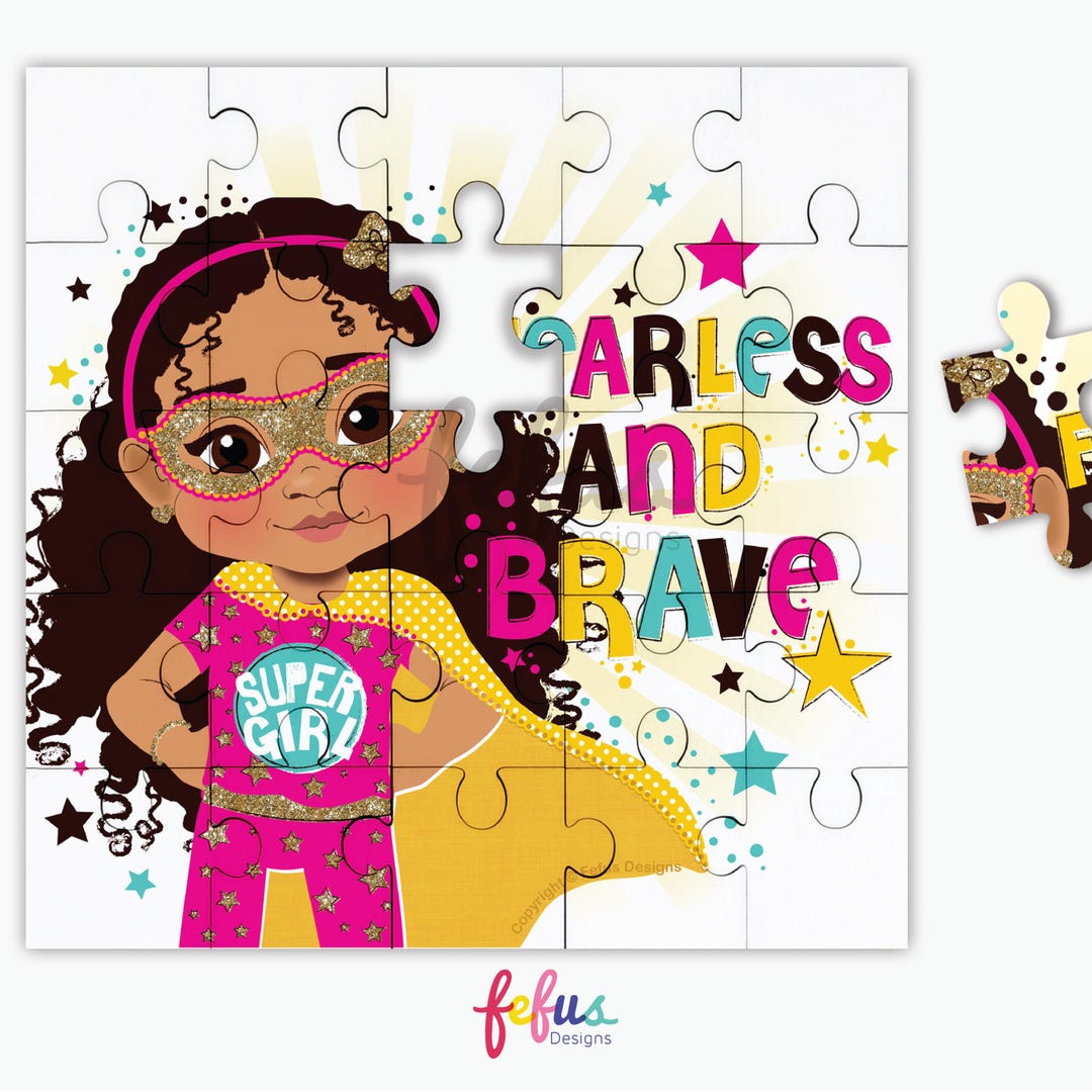 Girl Superhero Puzzle | 25-piece Wooden Jigsaw | Mixed Race ...