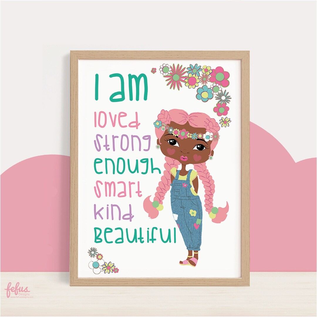 Black Princess Affirmation Wall Art, Black Girl Magic Poster ...