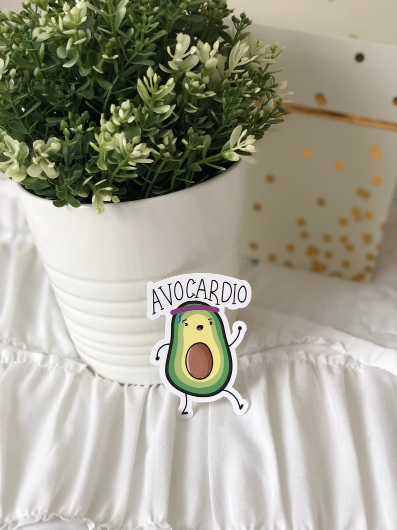 Funny Avocardio Sticker Cute Laptop Sticker Water Bottle - Etsy