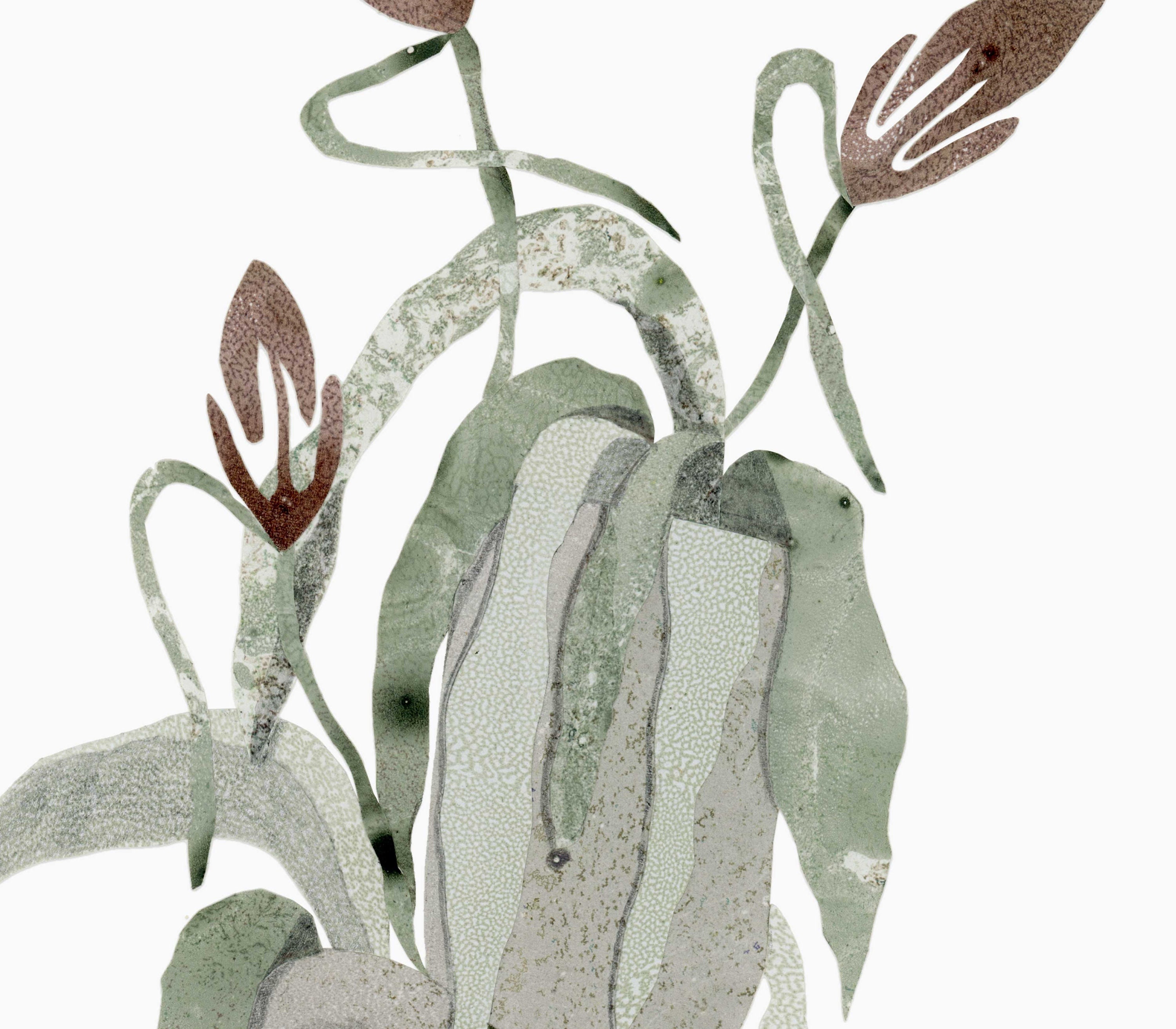 Botanical Art Print, Modern Floral Print, Handmade Collage, Fine ...