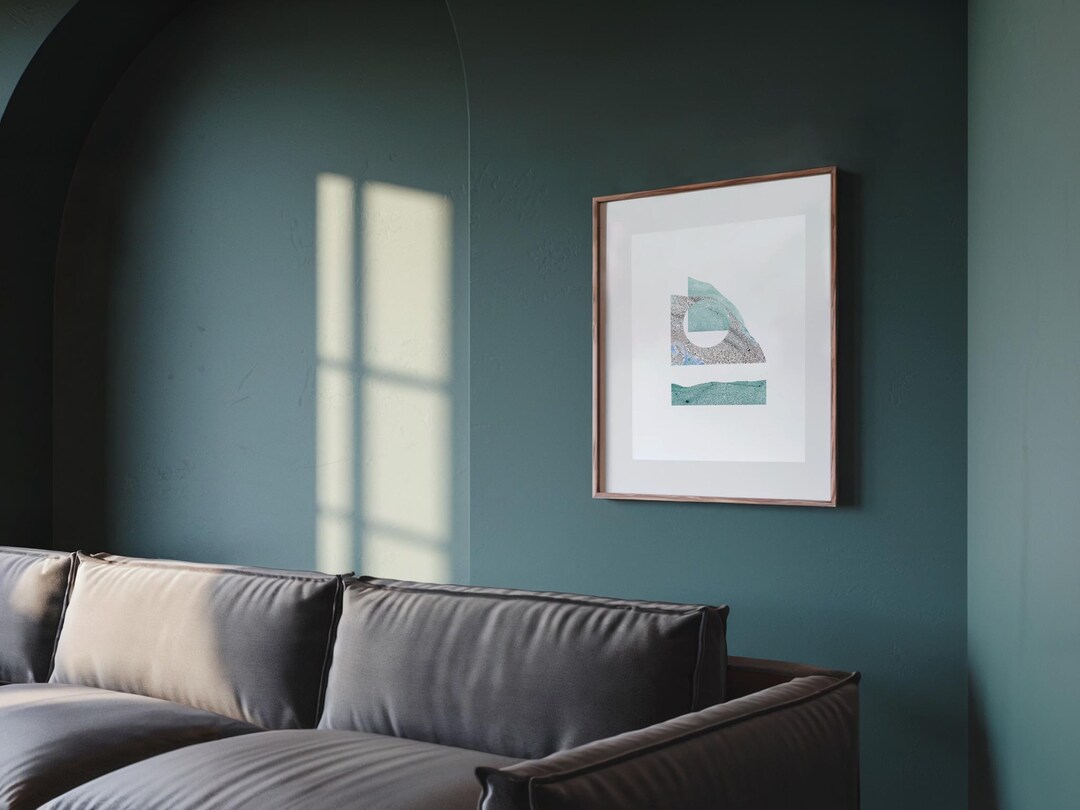 Abstract Minimalist Art Print With Micro Patterns, Pastel Coloured ...