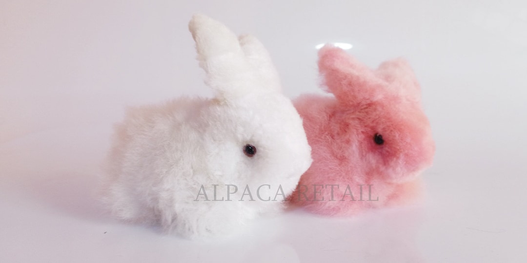 8 IN Rabbit Peruvian Gift Handmade Alpacafur Stuffed Animal Plush ...