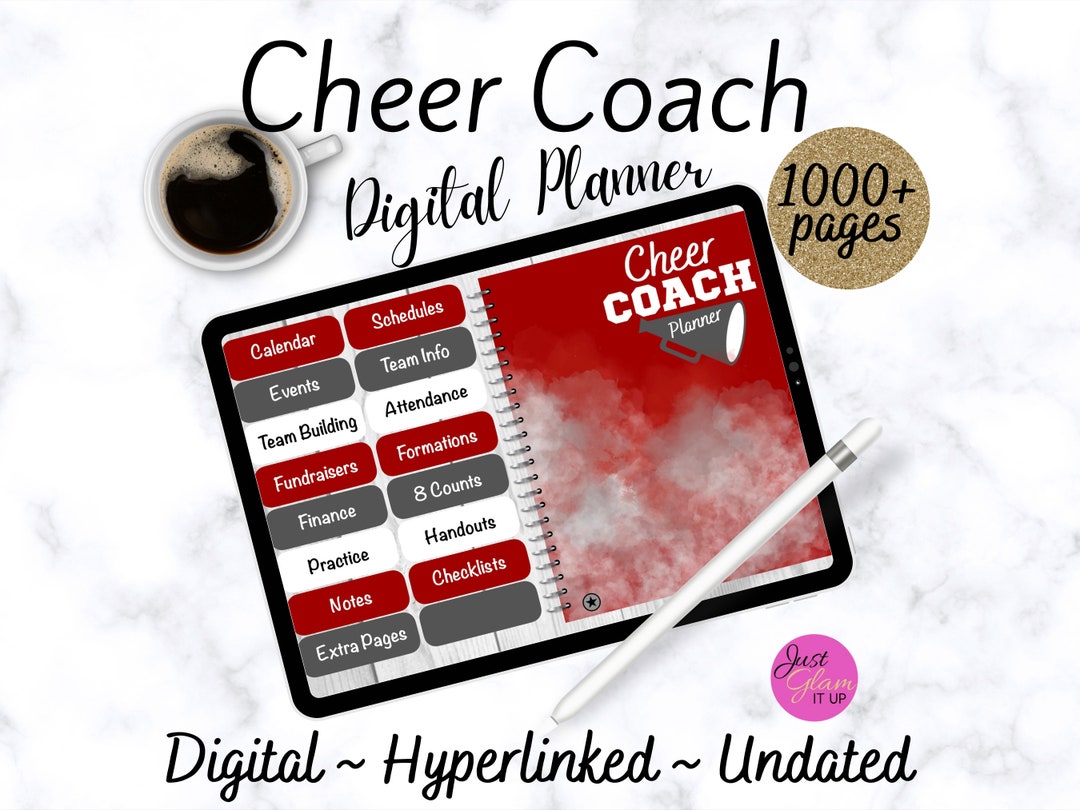 Cheer Coach Digital Planner / Red & Grey / Goodnotes5 / Undated Months ...