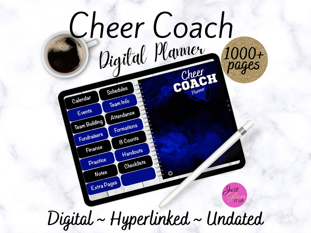Cheer Coach Digital Planner /blue & Black / Goodnotes5 / Undated Months ...