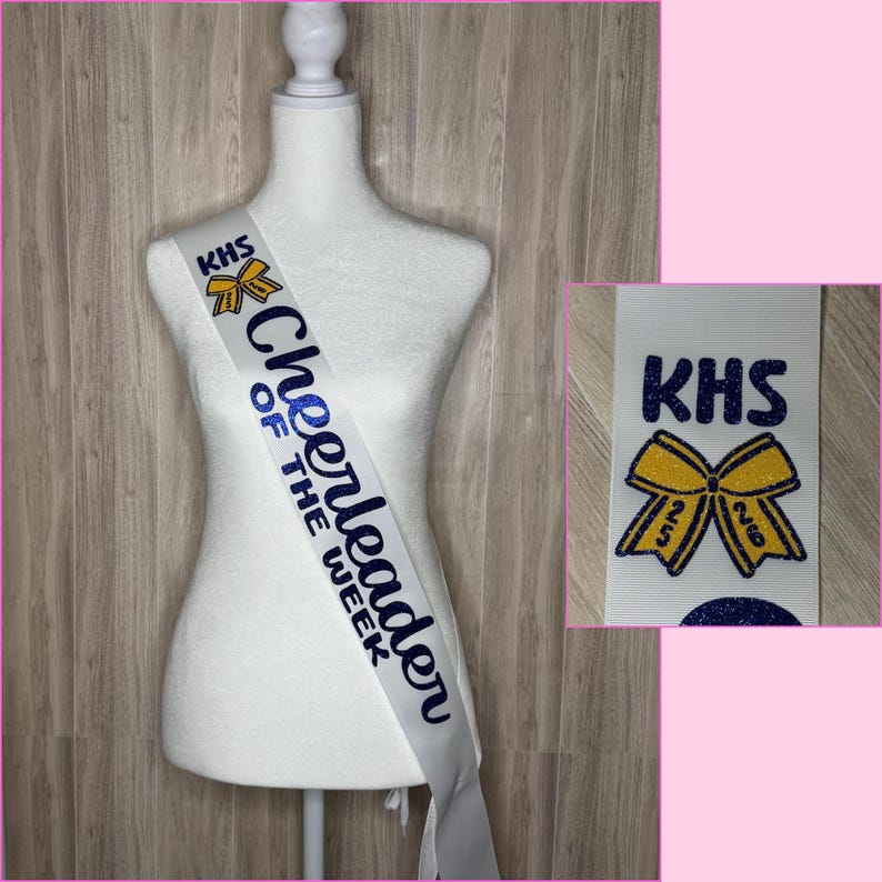 Horizontal Glitter Cheerleader of the Week Sash - Etsy