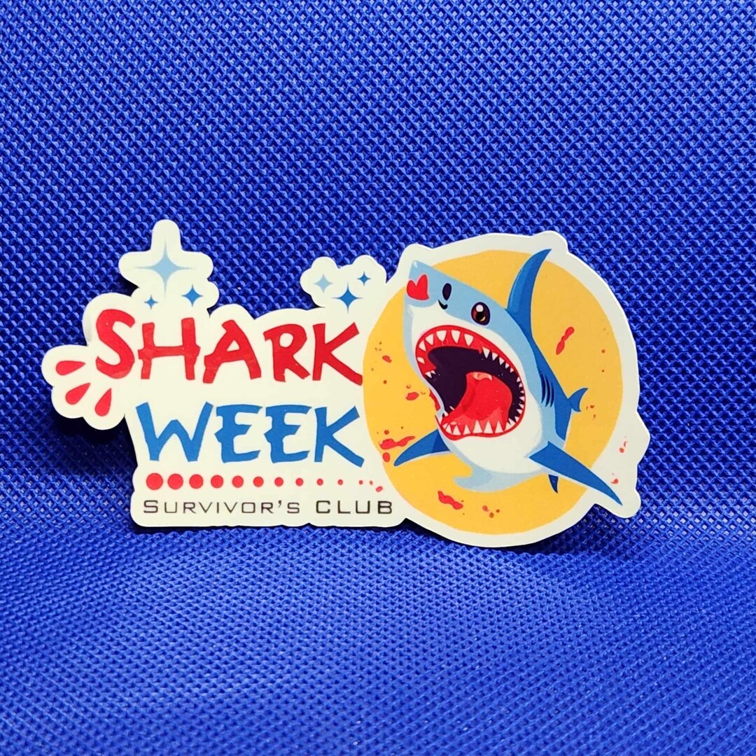 Shark Week Survivor's Club Weatherproof Sticker - Etsy