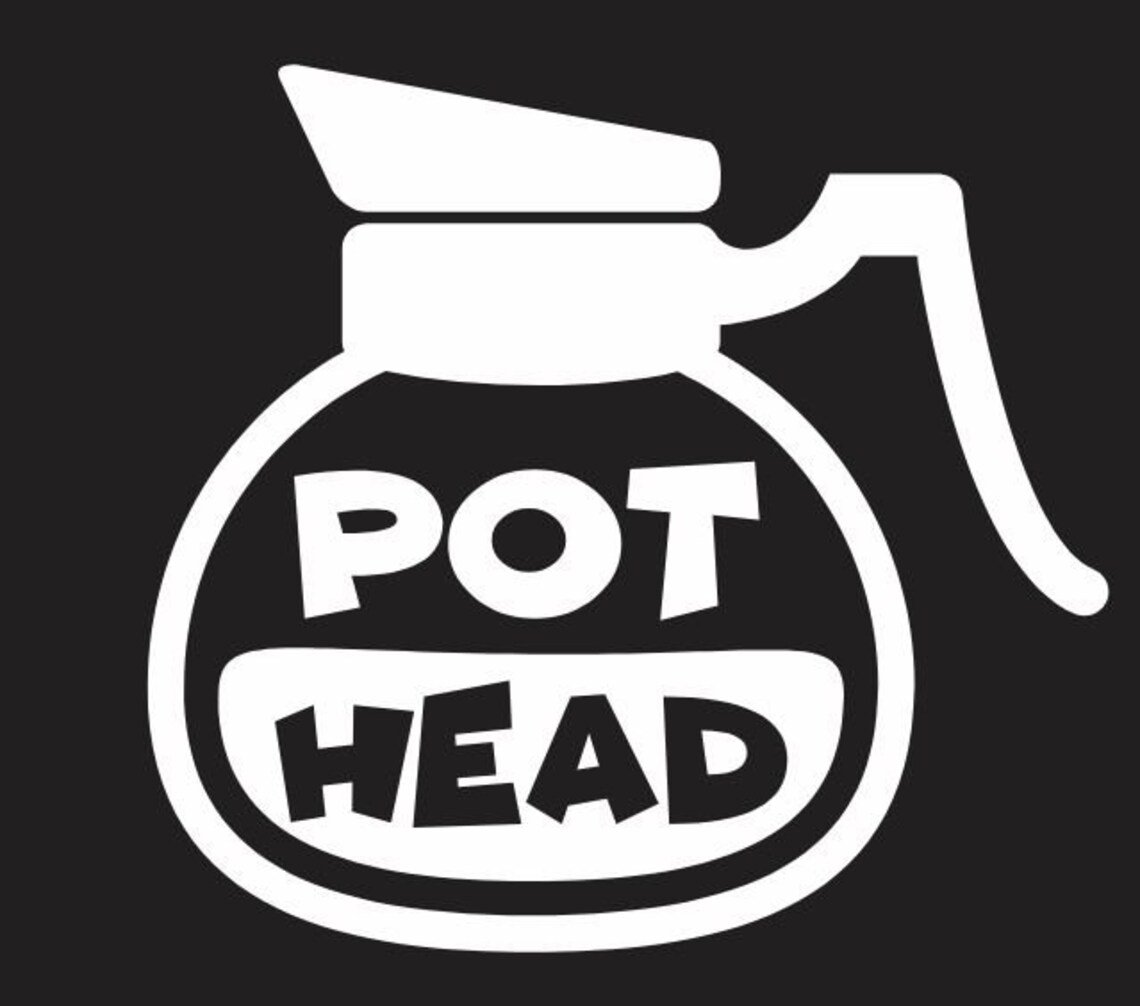 Pot Head Coffee Pot Vinyl Decal Funny Sticker Car Window Bottle - Etsy