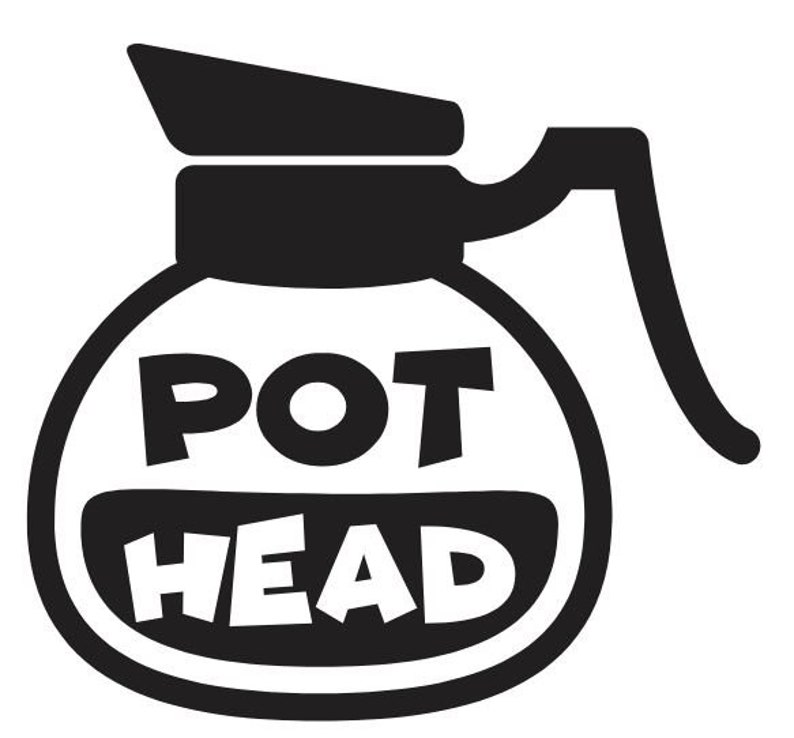 Pot Head Coffee Pot Vinyl Decal Funny Sticker Car Window Bottle - Etsy