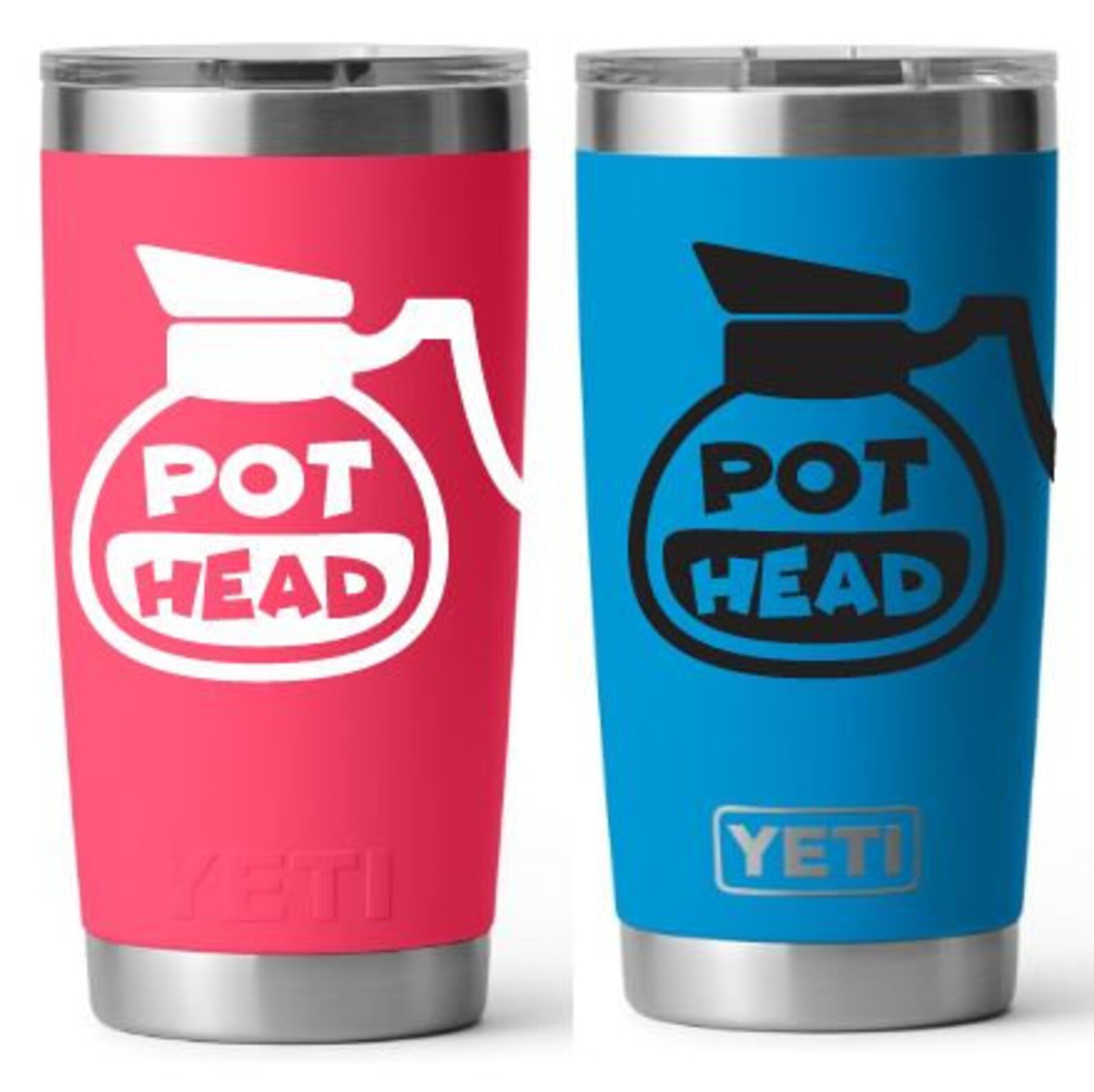 Pot Head Coffee Pot Vinyl Decal Funny Sticker Car Window Bottle - Etsy