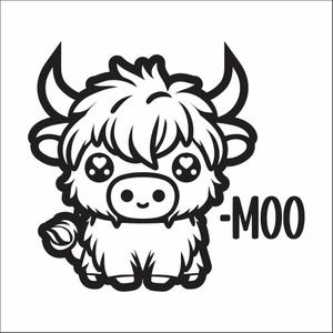 Moo Cute Baby Cow Vinyl Decal - Etsy