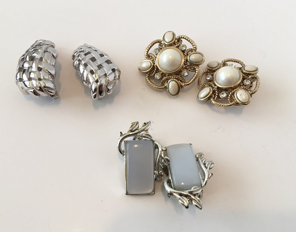 15 PAIR VINTAGE SIGNED Designer Clip and Screw on Earrings - Etsy
