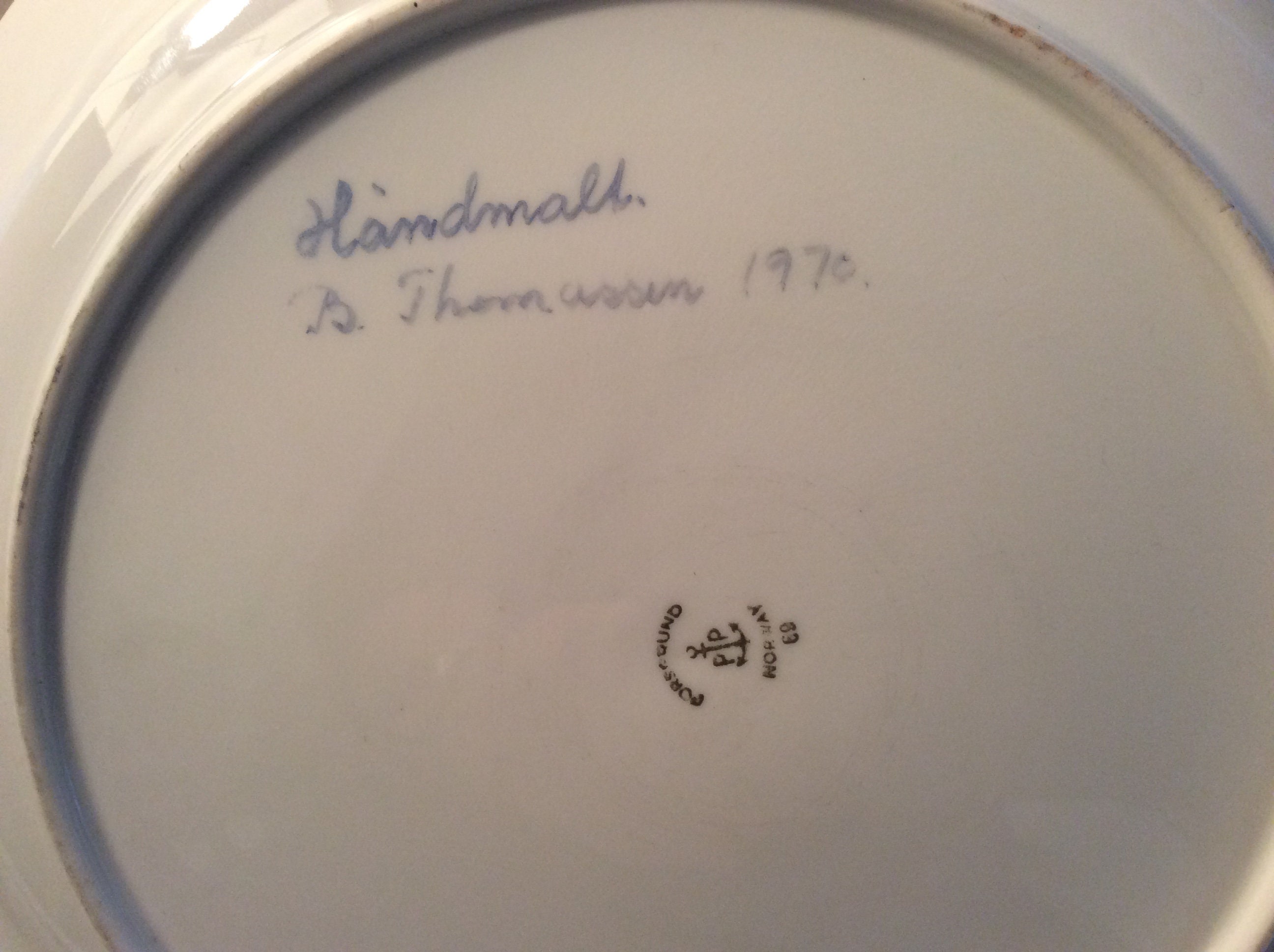 HAND PAINTED Rare Vintage Handgemalt Porcelain Plate with Signature ...