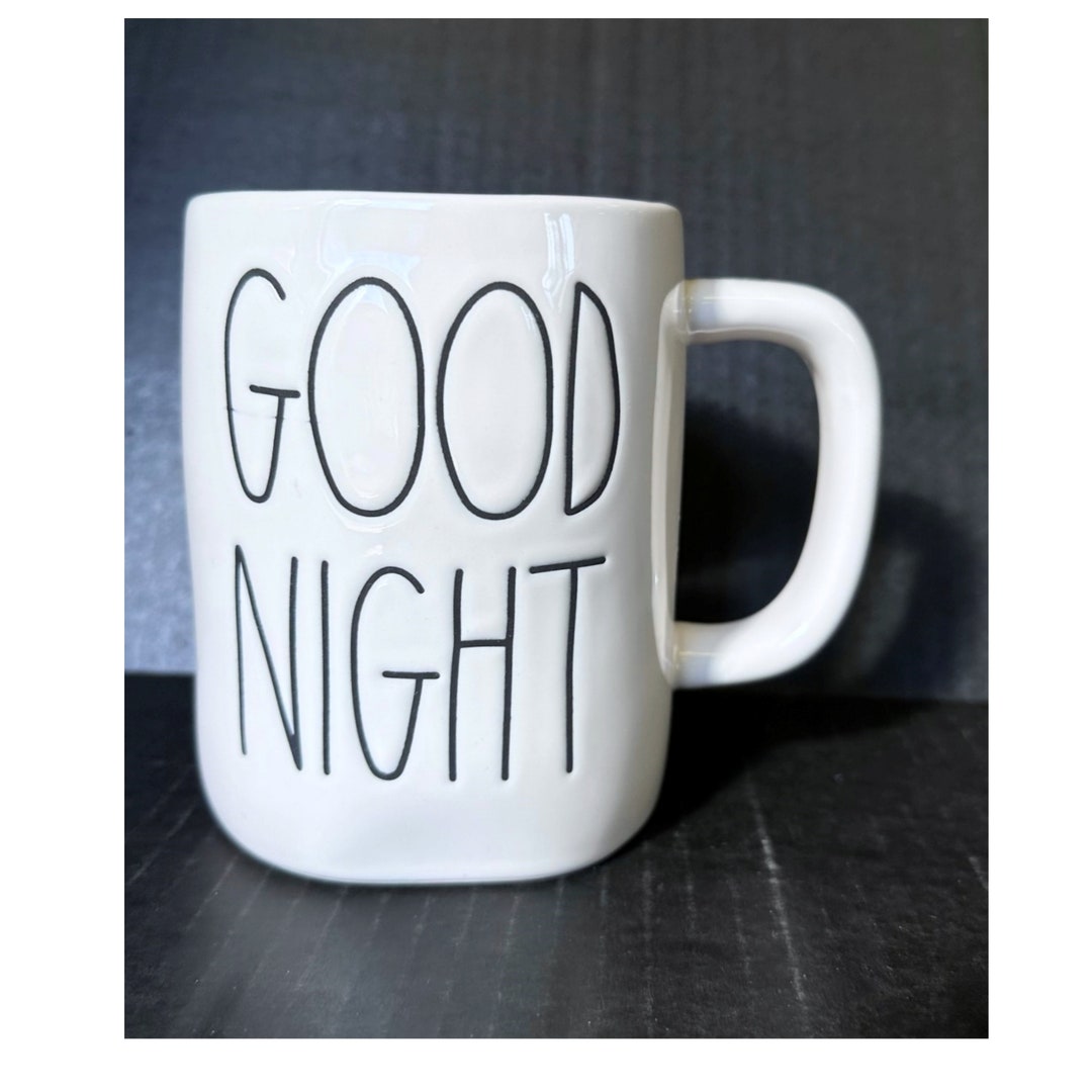 Rae Dunn good Night Coffee Mug blue Inside With Option to Add Swarovski ...