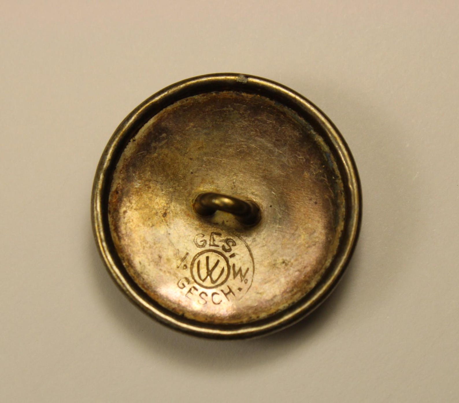 4 Antique GESCH Buttons Raised Silver Sunflower Button Brass Shank Back ...