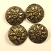4 Antique GESCH Buttons Raised Silver Sunflower Button Brass Shank Back ...