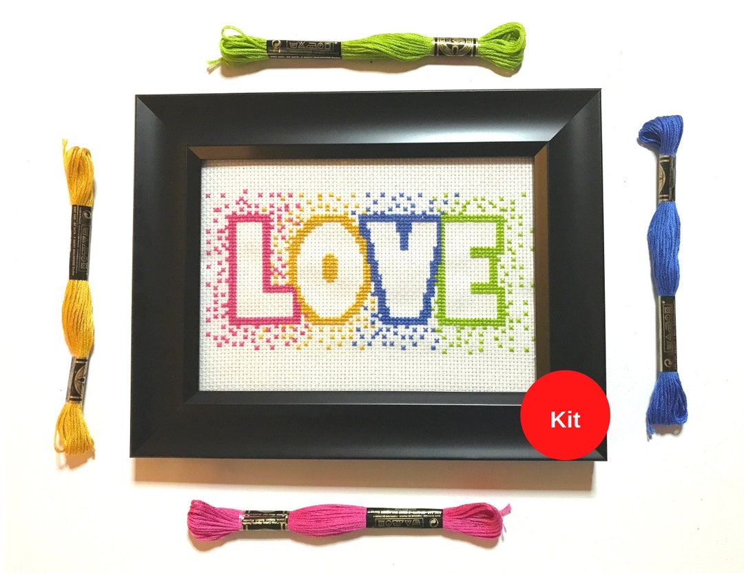 Love Cross Stitch Kit, Inspiration Cross Stitch Kit, Counted Cross ...