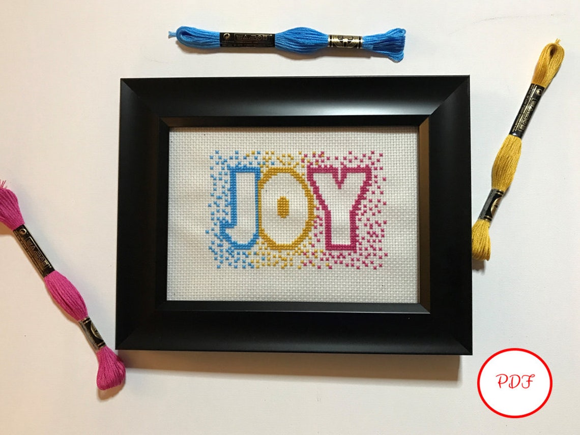 Joy Cross Stitch Pattern Inspiration Cross Stitch Pattern | Etsy