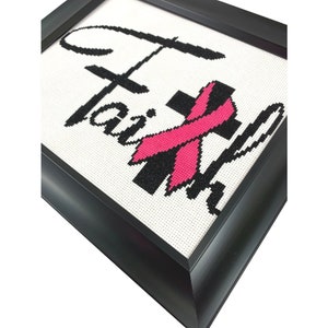 Breast Cancer Cross Stitch Pattern, Breast Cancer Pink Ribbon Cross ...