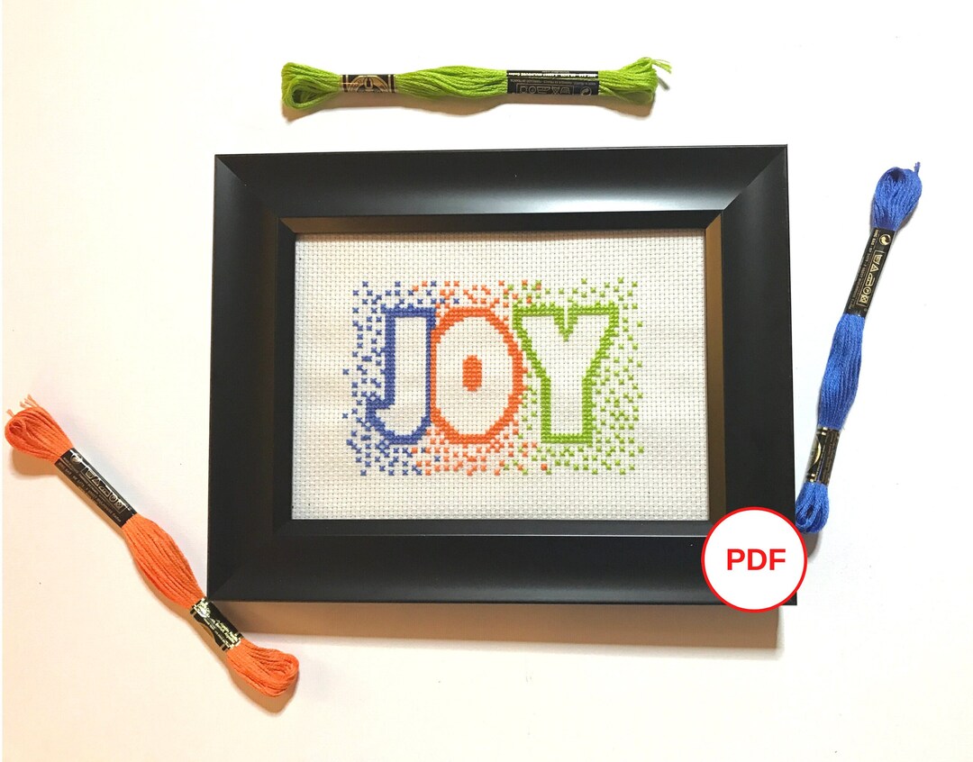 Joy Cross Stitch Pattern, Inspiration Cross Stitch Pattern, Counted ...