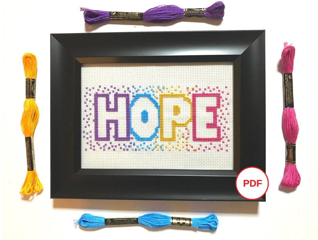 Hope Cross Stitch Pattern, Inspiration Cross Stitch Pattern, Counted ...