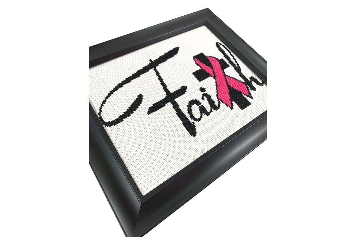 Breast Cancer Cross Stitch Pattern, Breast Cancer Pink Ribbon Cross ...