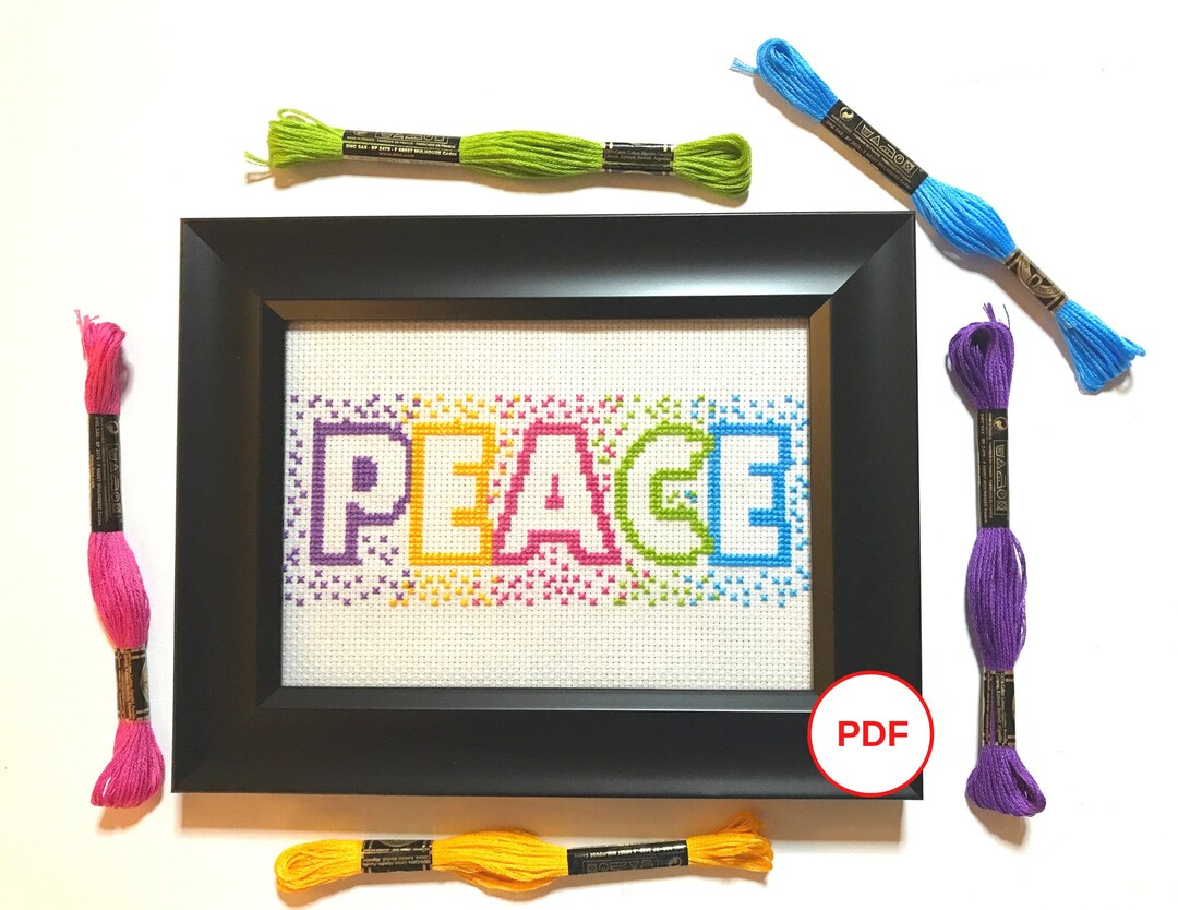 Peace Cross Stitch Pattern, Inspiration Cross Stitch Pattern, Counted ...
