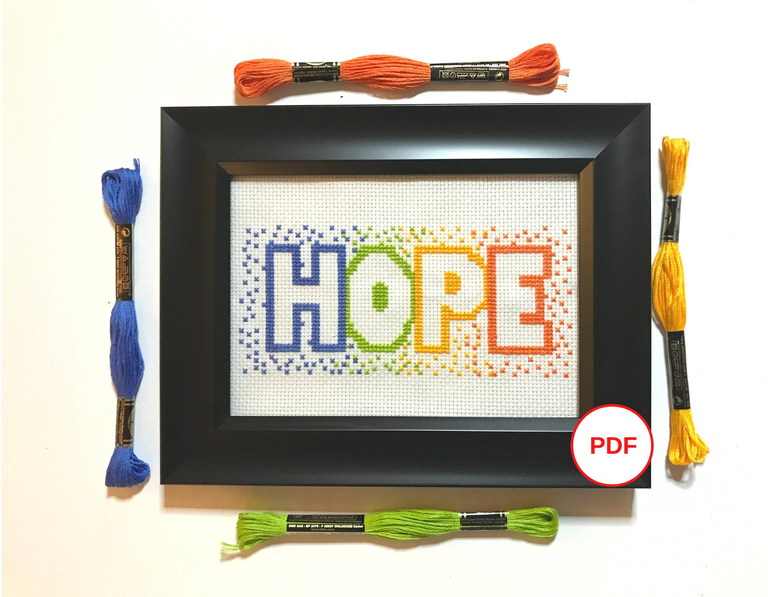 Hope Cross Stitch Pattern, Inspiration Cross Stitch Pattern, Counted ...