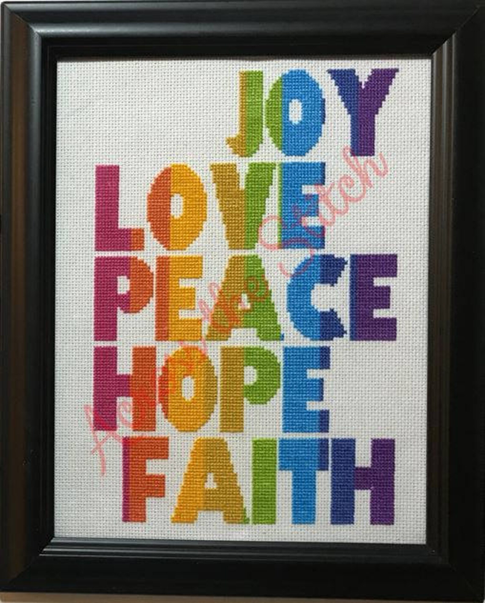 Joy Love Peace Hope Faith Cross Stitch Pattern Inspiration | Etsy