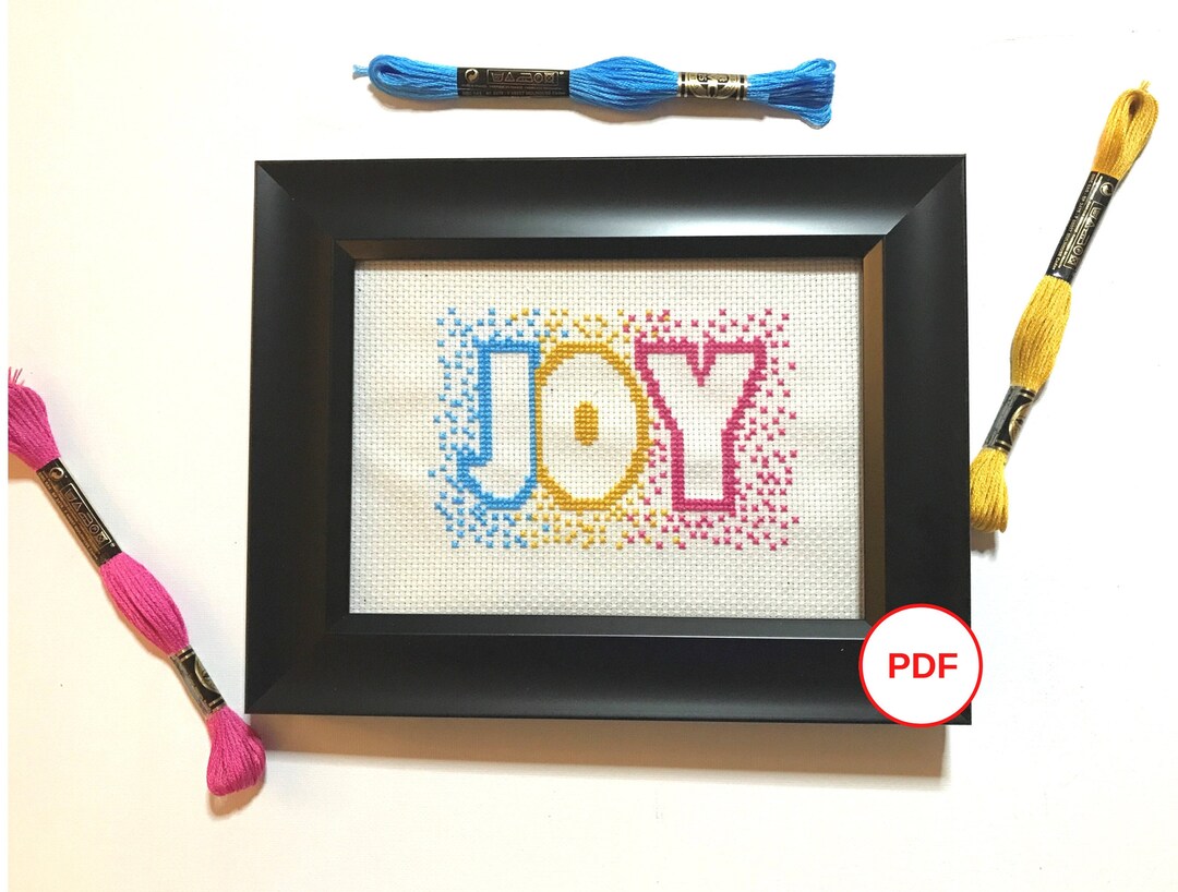 Joy Cross Stitch Pattern, Inspiration Cross Stitch Pattern, Counted ...