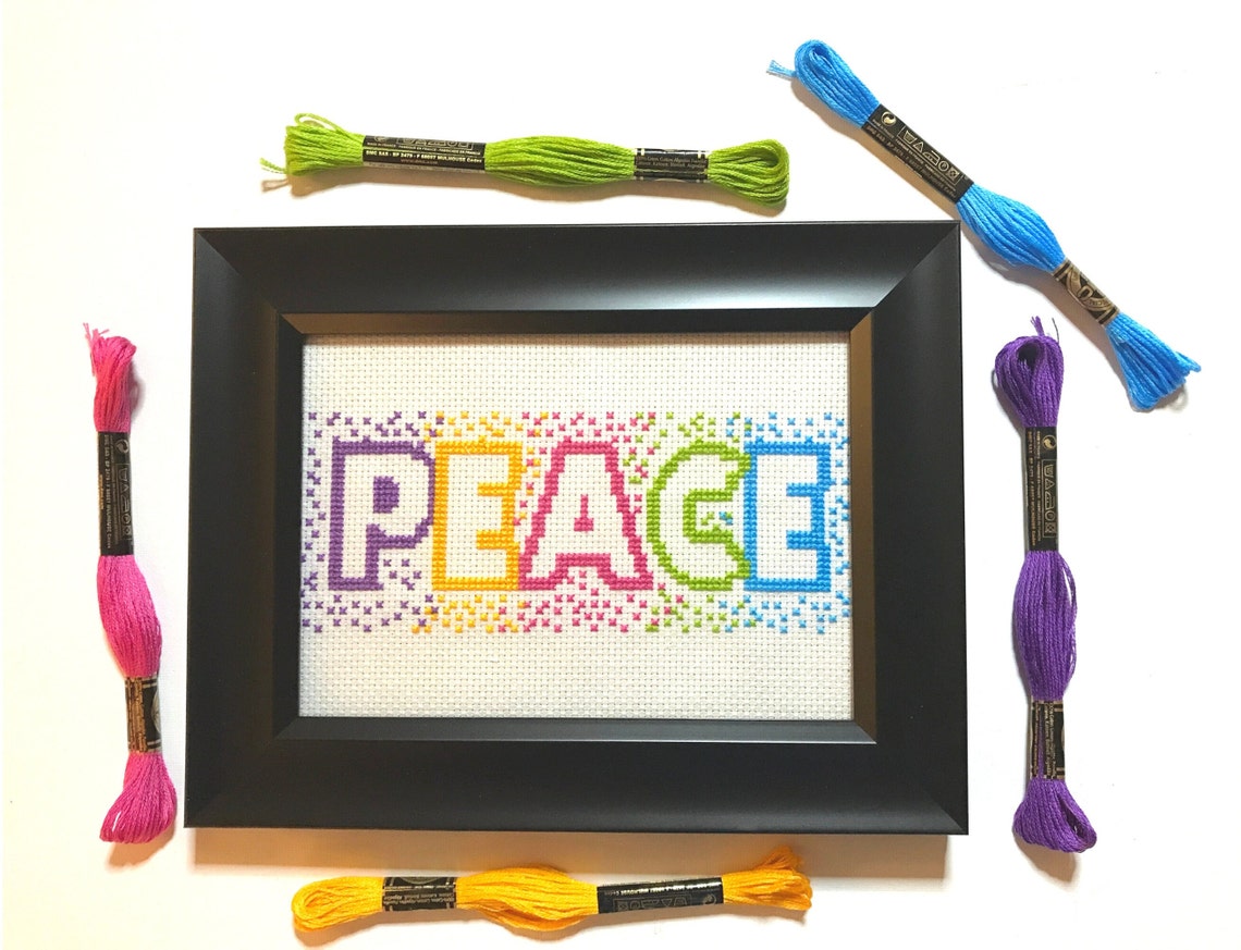 Peace Cross Stitch Pattern, Inspiration Cross Stitch Pattern, Counted ...