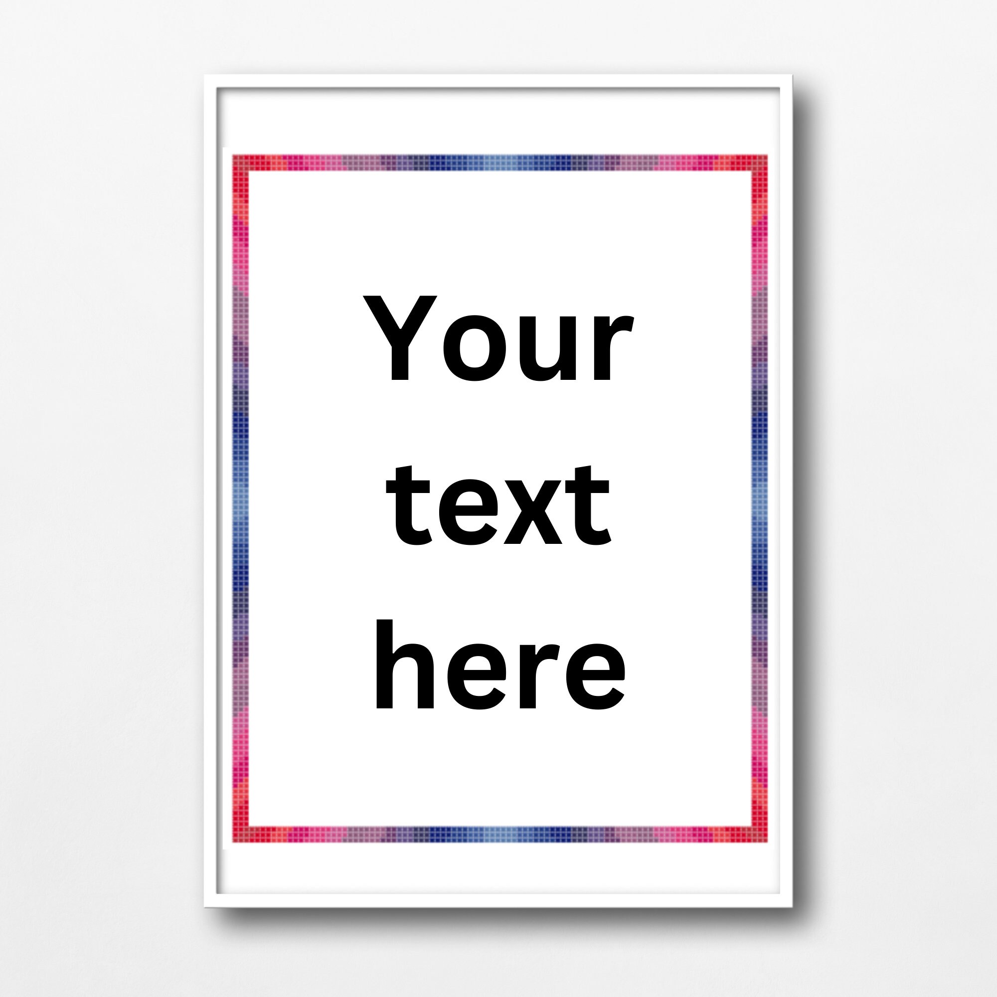 Red Frame Border Cross Stitch Patterns, Red Pink Purple Blue Starburst ...