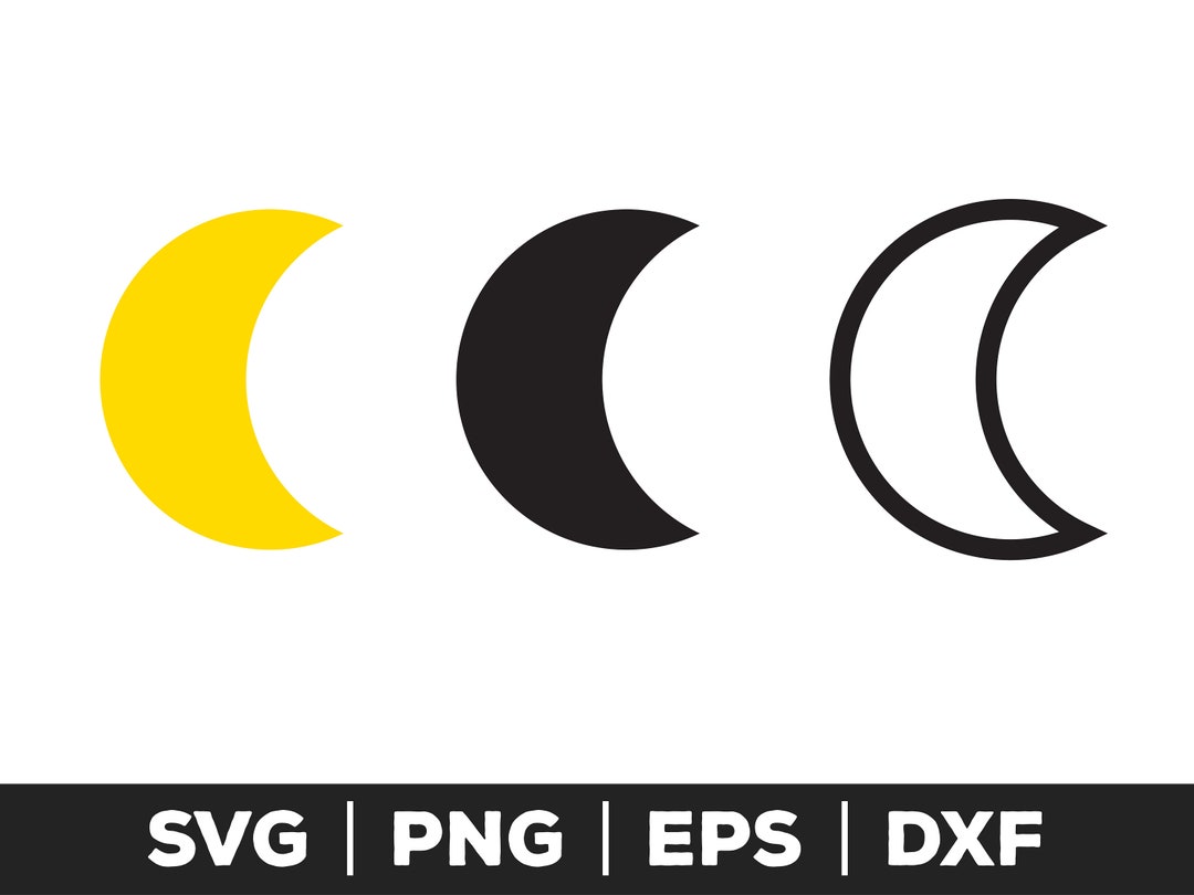 Crescent Moon SVG, Crescent Moon PNG, Crescent Moon EPS, Crescent Moon ...