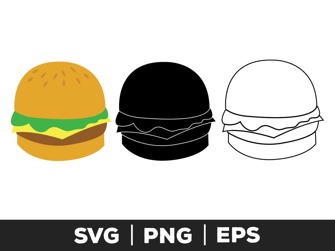Hamburger Svg, Png, Eps, Dxf - Food Cut Files for Cricut and Silhouette ...