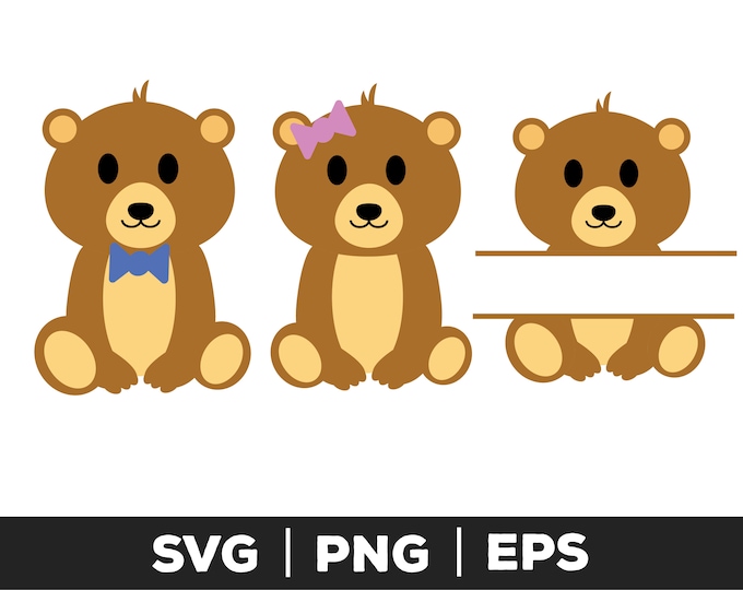 Baby Bear Layered SVG Cut File for Cricut Silhouette - Svg, Png, Dxf ...