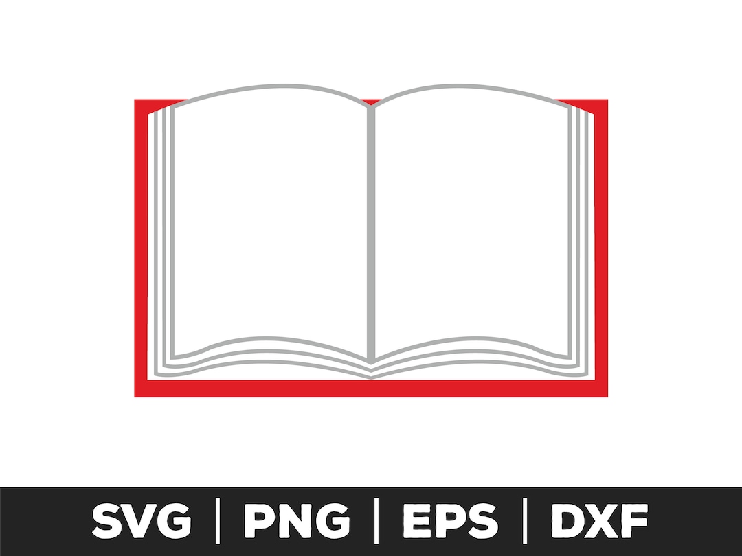 Open Book Svg File for Cricut and Silhouette, Reading Svg, Book Clipart ...