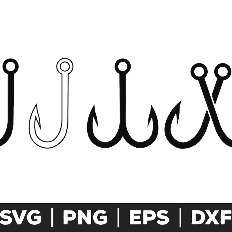 Fish Hook Svg - Etsy