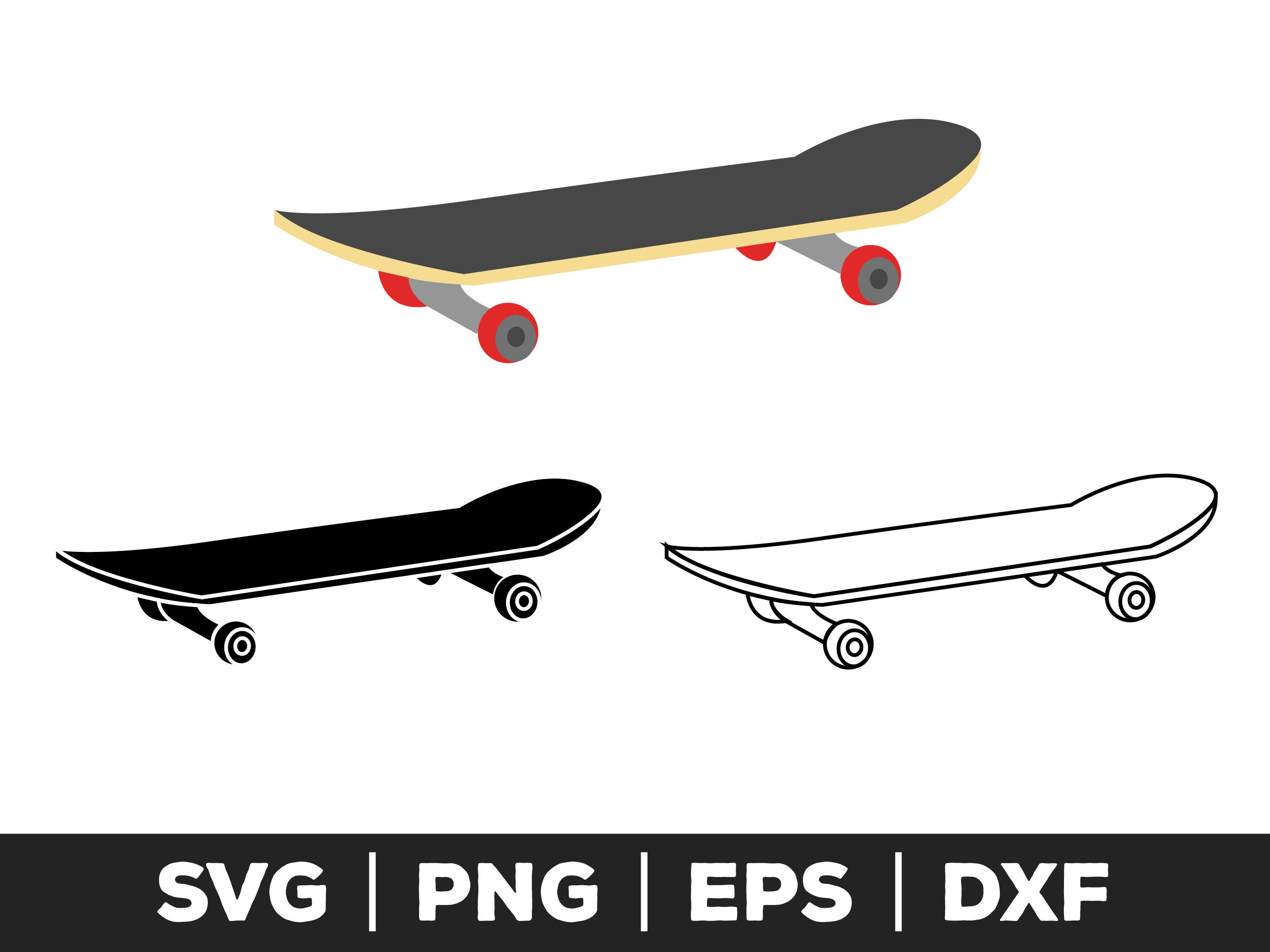 Skateboard Silhouette Side View