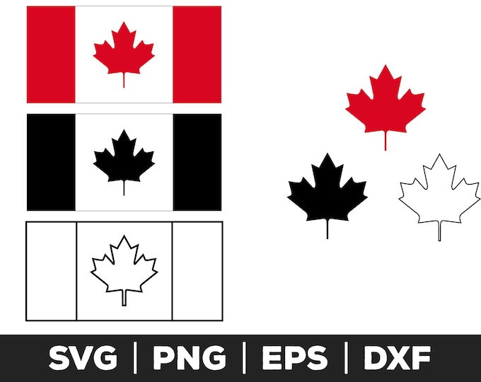Canadian National Flag SVG: Full Scale Cricut and Silhouette Cutting ...