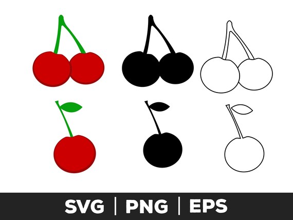 Cherry Svg Png Eps Fruit Svg Cherry Clipart Summer Svg - Etsy
