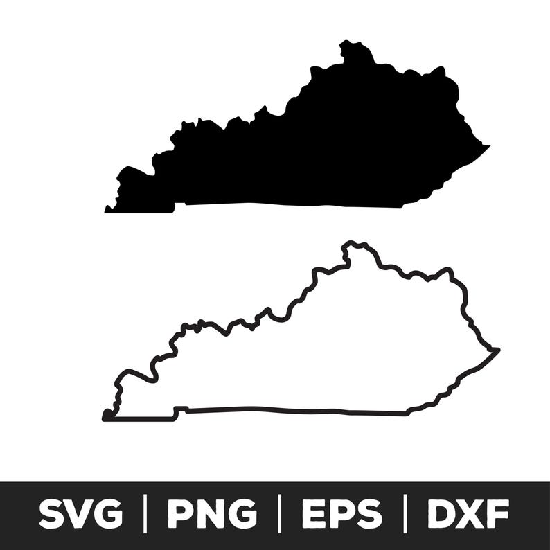 Kentucky SVG, Png, Eps - State Outline Clipart, Local Pride Art, Map ...