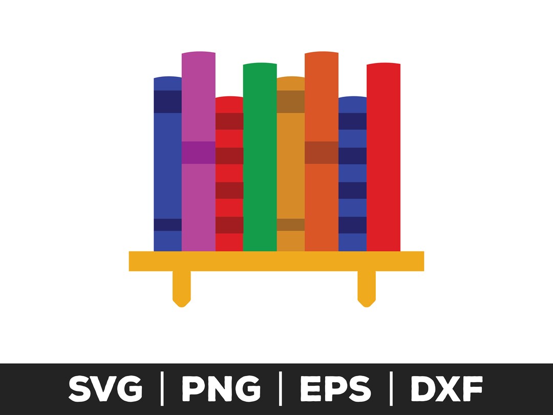 Bookshelf Svg File for Cricut and Silhouette, Library Clipart, Bookcase ...
