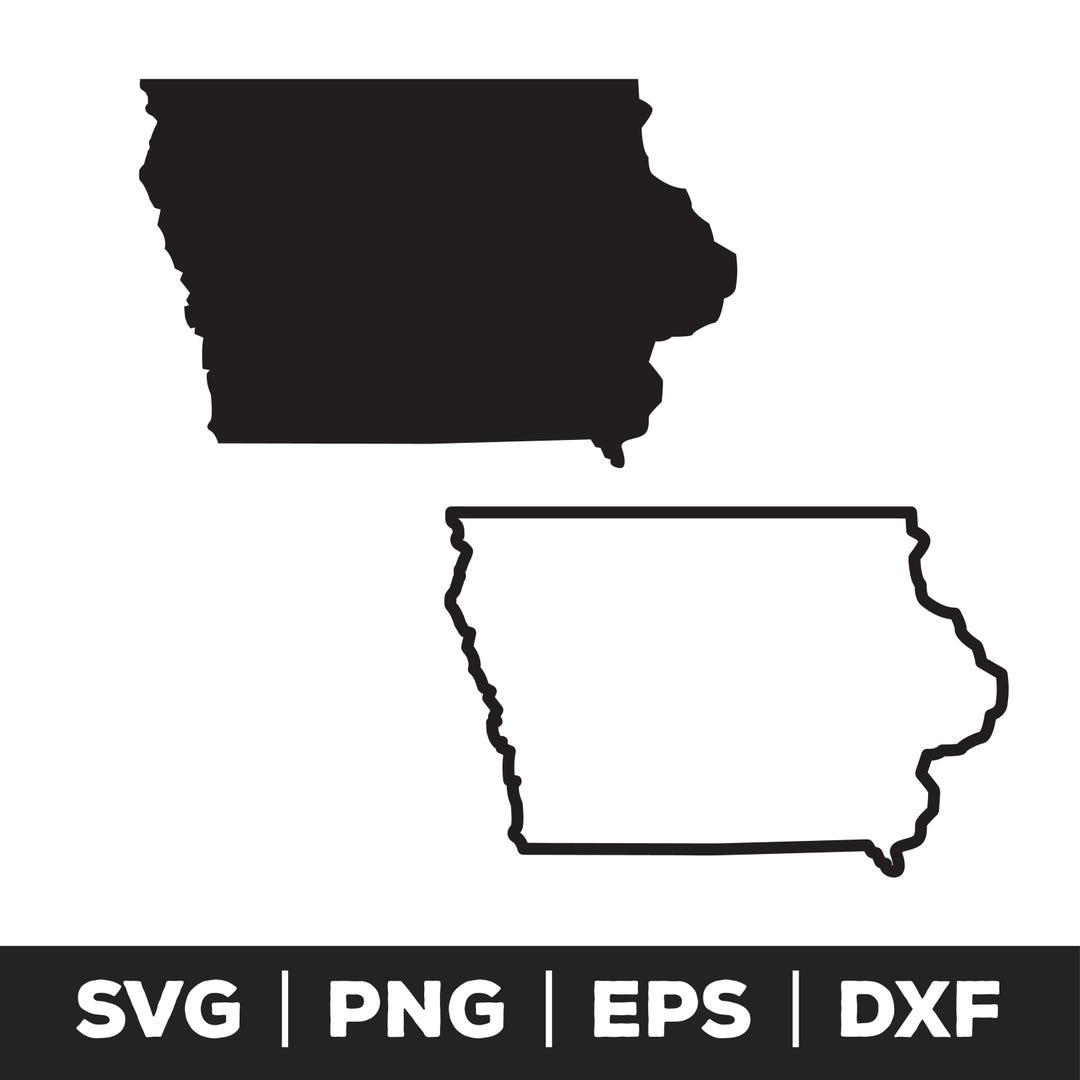 Iowa Svg File for Cricut and Silhouette, State Outline Svg, Iowa Map Clipart, Local Pride Svg ...