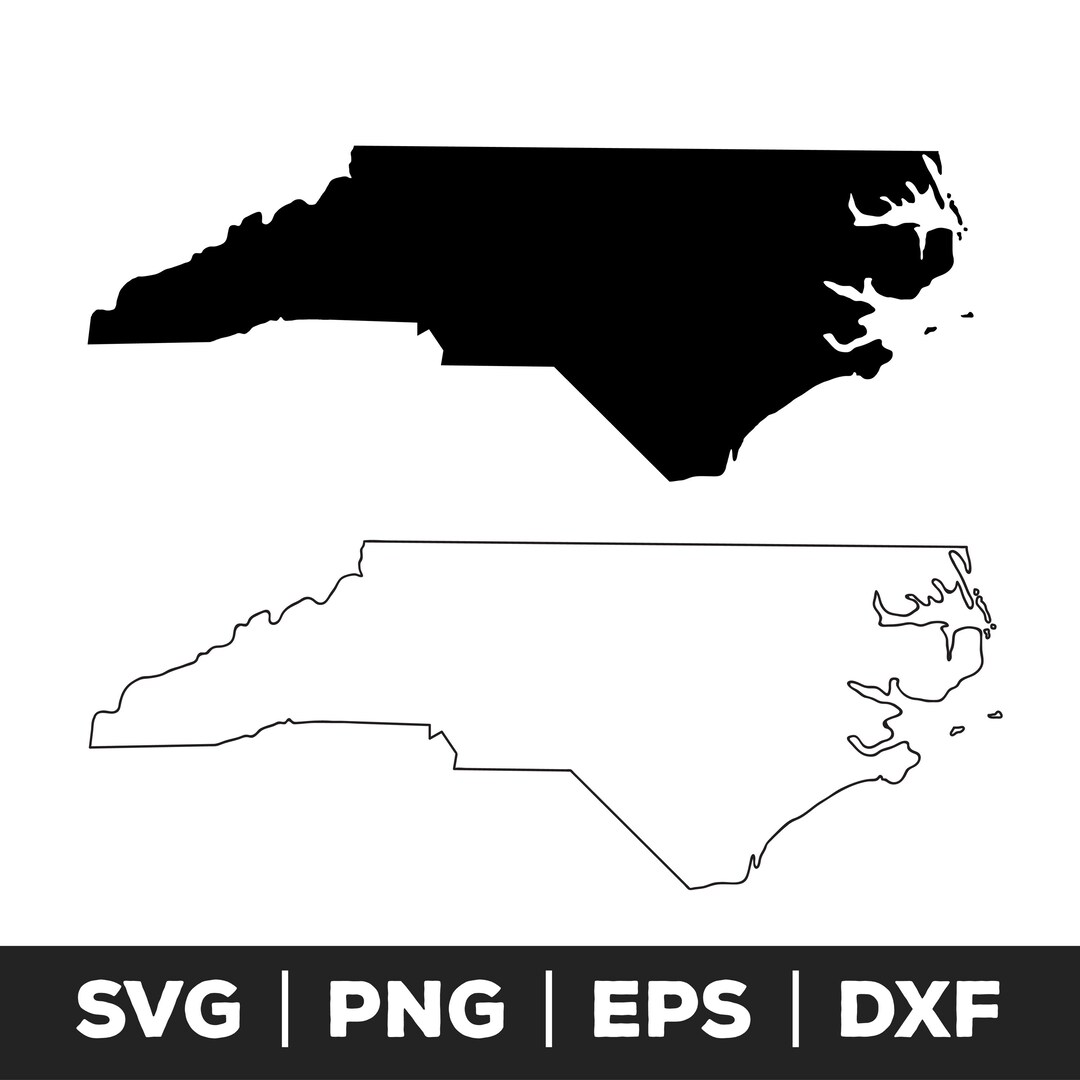 North Carolina Svg File for Cricut and Silhouette, State Outline Svg ...