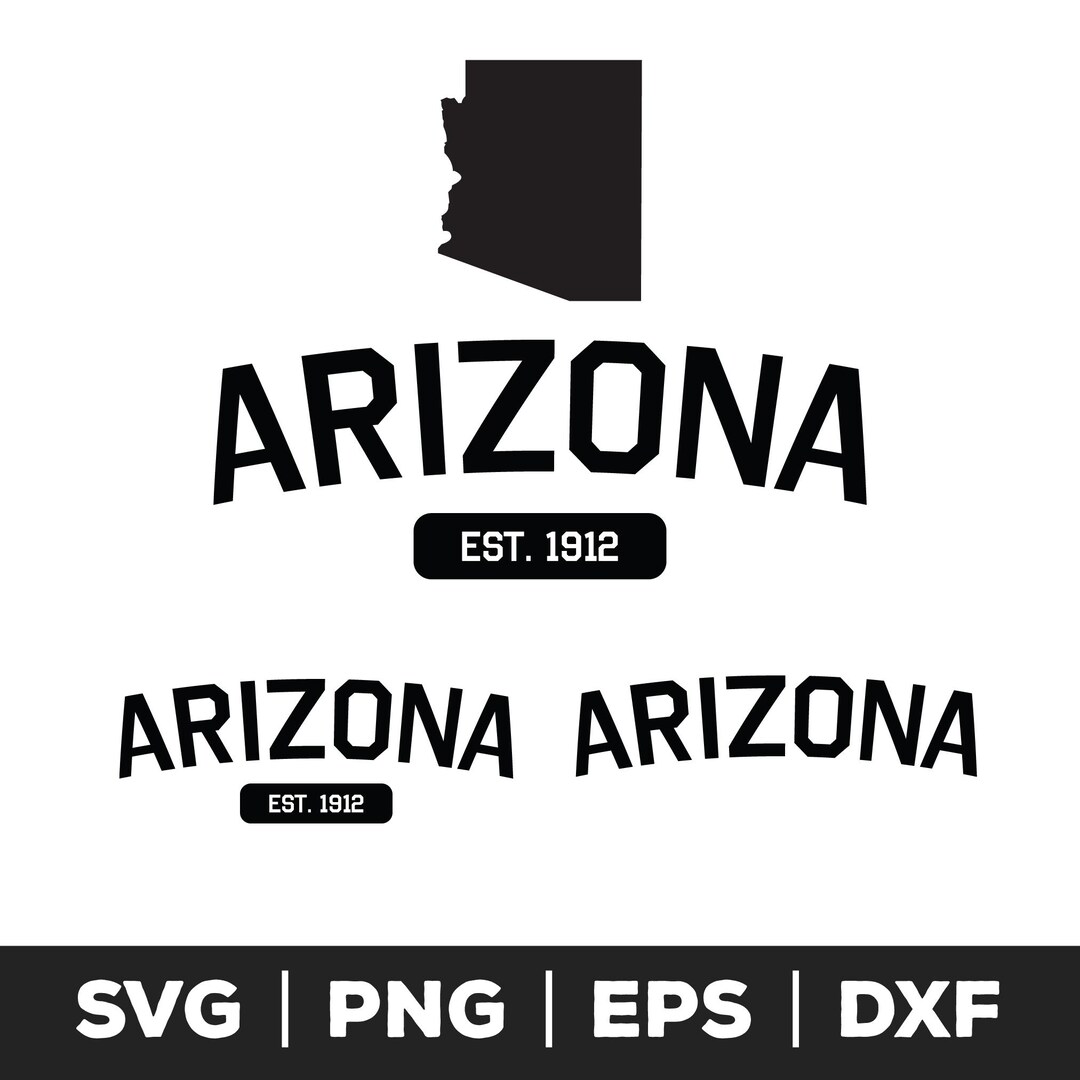 Arizona SVG, Png, Eps - State Outline Clipart, Local Pride Art, Map ...