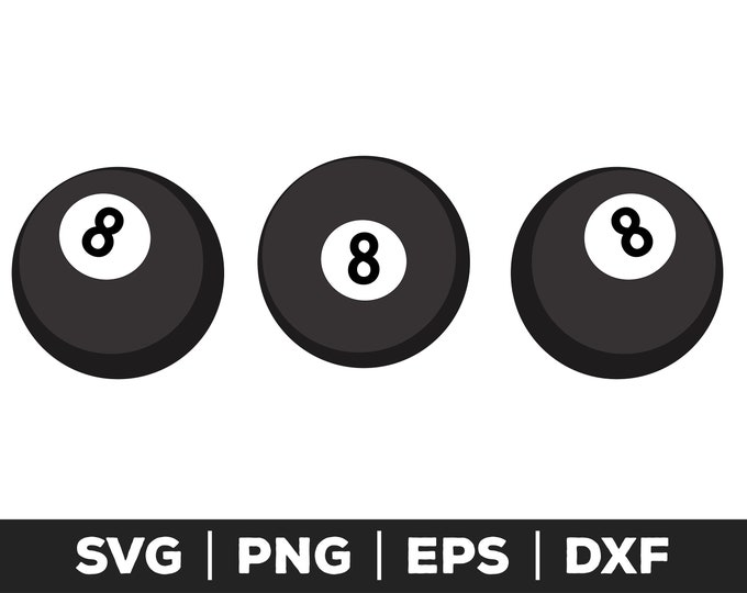 Black 8 Ball SVG, Eight Ball PNG, Snooker Clipart, Pool Shark Design ...