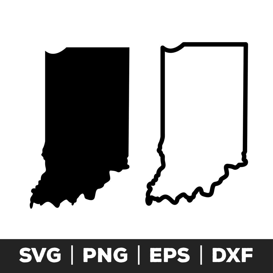 Indiana Svg File for Cricut and Silhouette, State Outline Svg, Indiana ...