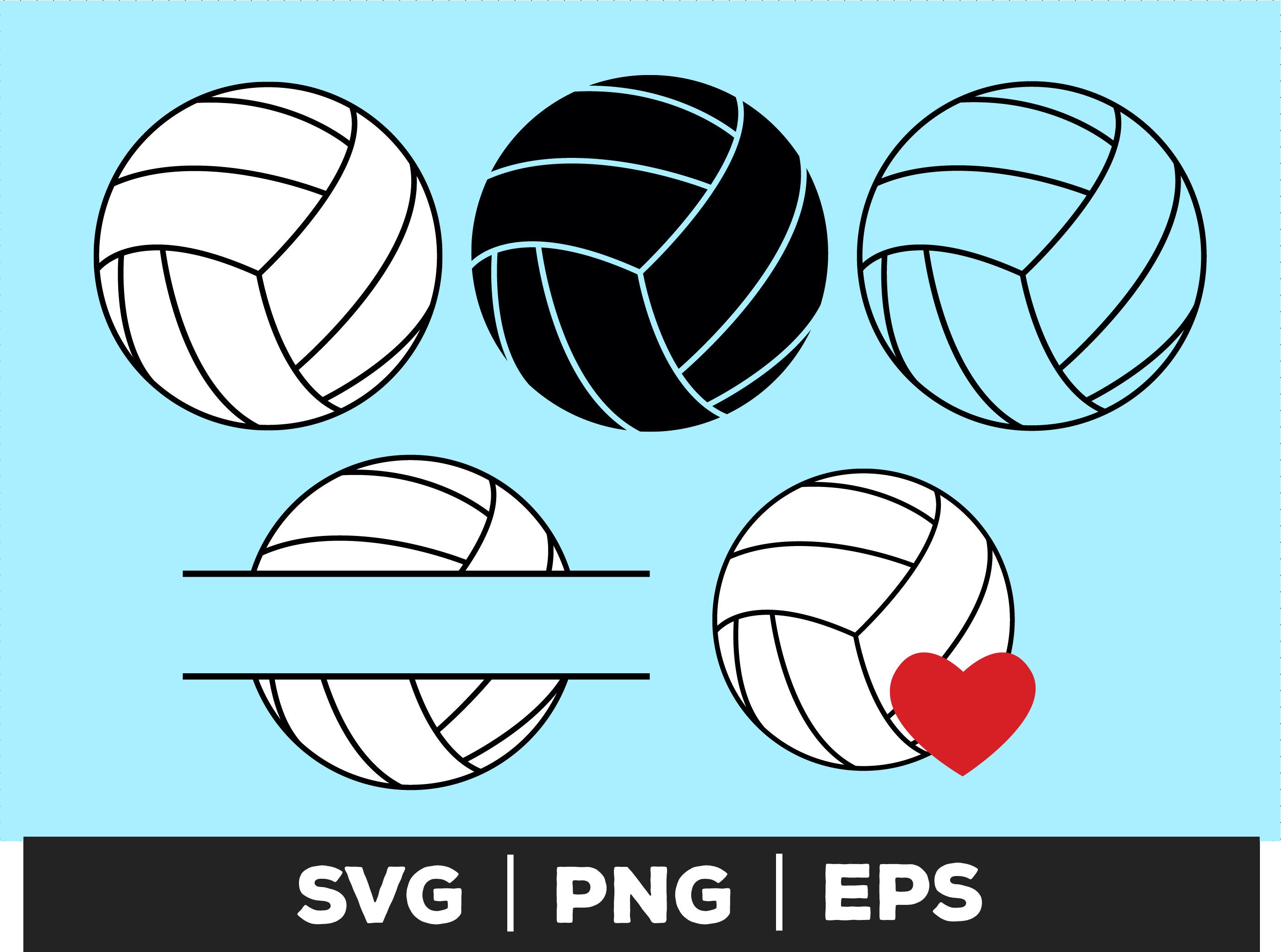 Volleyball Png Bundle Volleyball Silhouette Volleyball Ball - Etsy