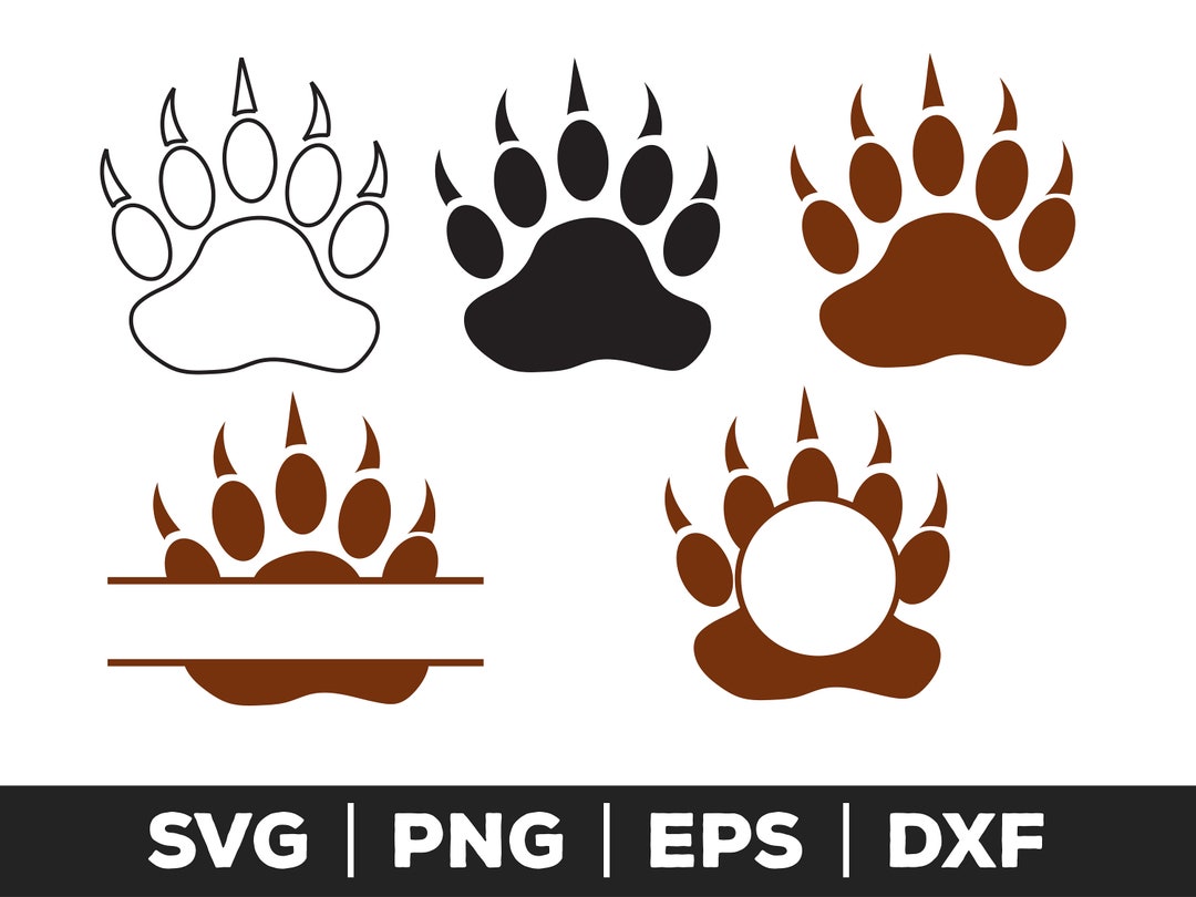 Bear Paw Print SVG, Bear Paw Print PNG, Bear Paw Print EPS, Bear Paw ...
