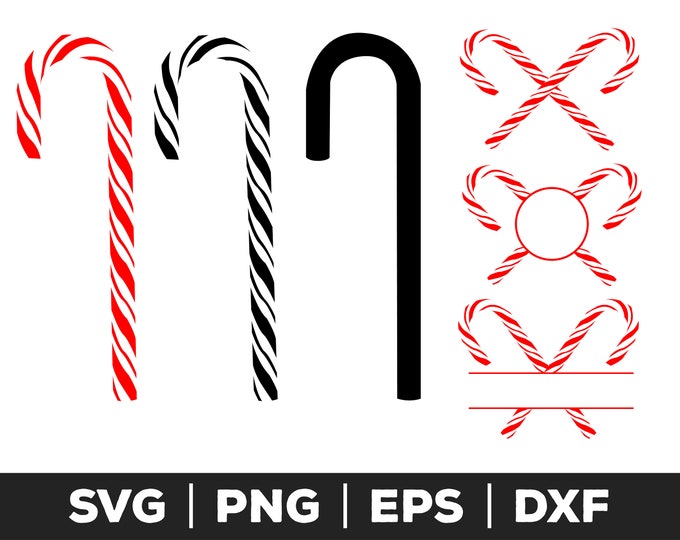 Candy Cane Svg, Candy Cane Clipart, Christmas Icon, Christmas, Cut ...